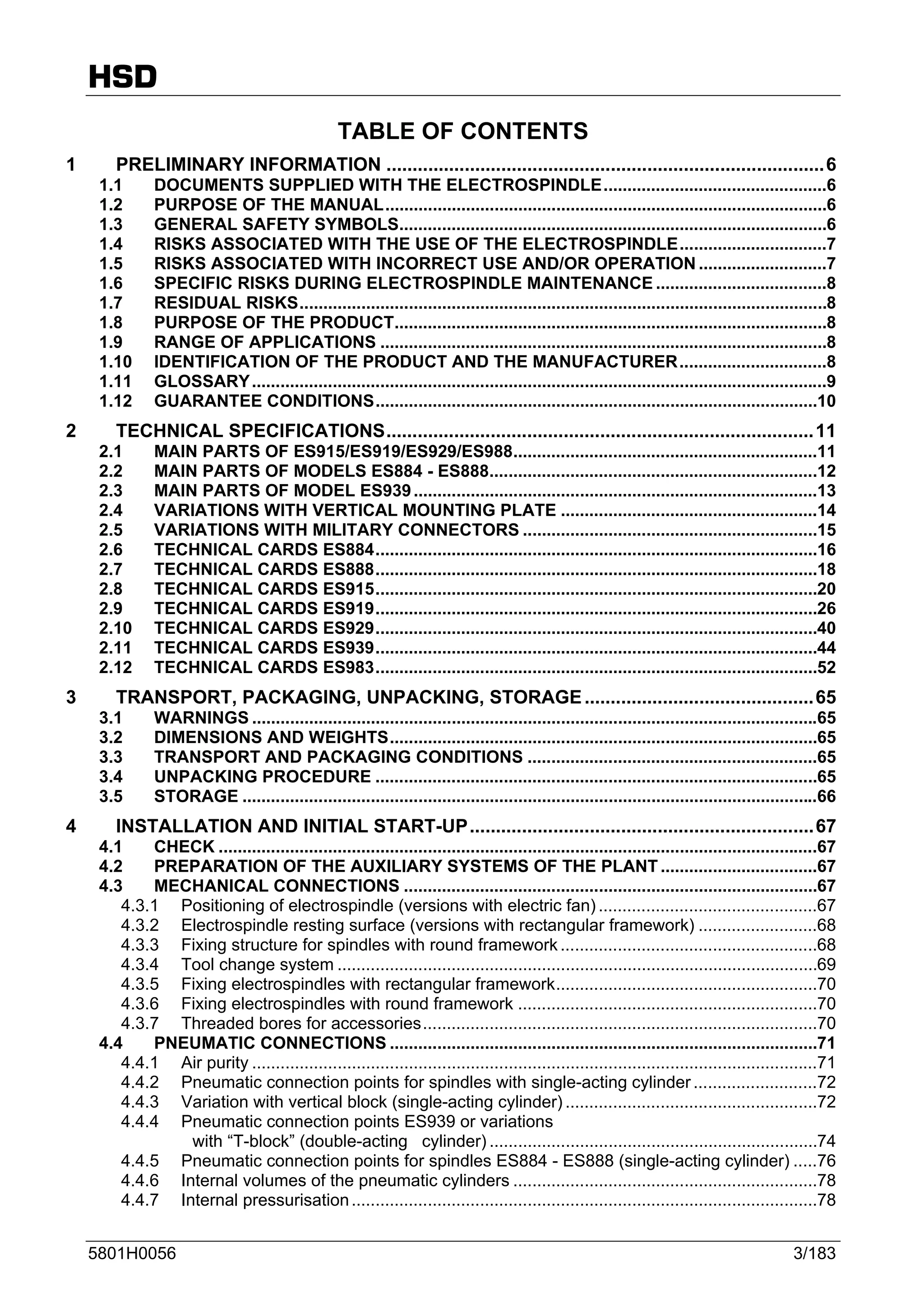 Hsd spindle-manual es929-es919-es915-english | PDF