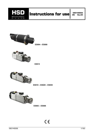 Hsd spindle-manual es929-es919-es915-english | PDF