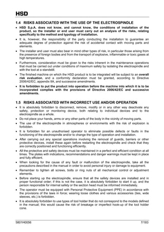 Hsd spindle-manual es929-es919-es915-english | PDF