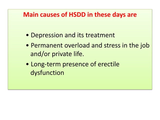 Hypoactive Sexual Desire Disorder (HSDD) in Men | PPT