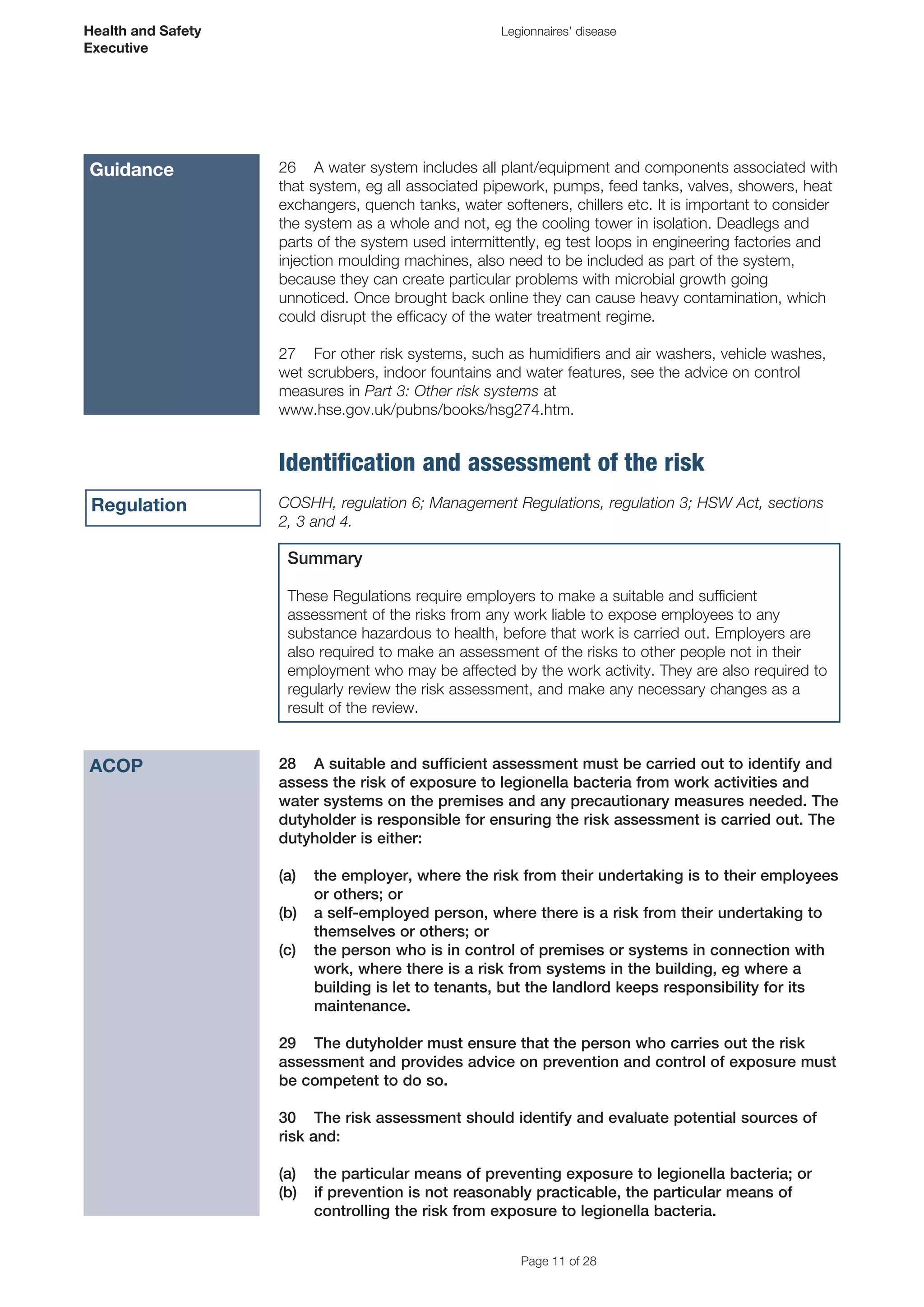 Hse acop-l8-legionnaires-disease-the control-of-legionella-in-water ...