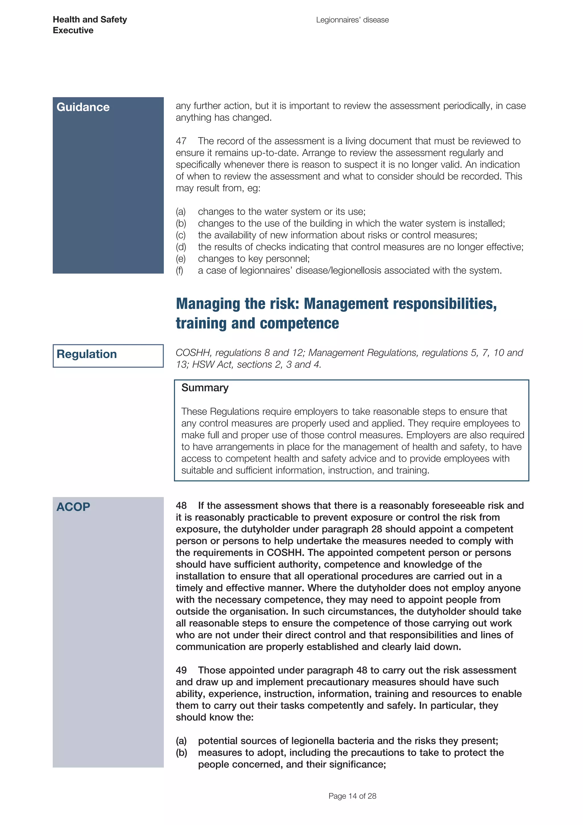 Hse acop-l8-legionnaires-disease-the control-of-legionella-in-water ...