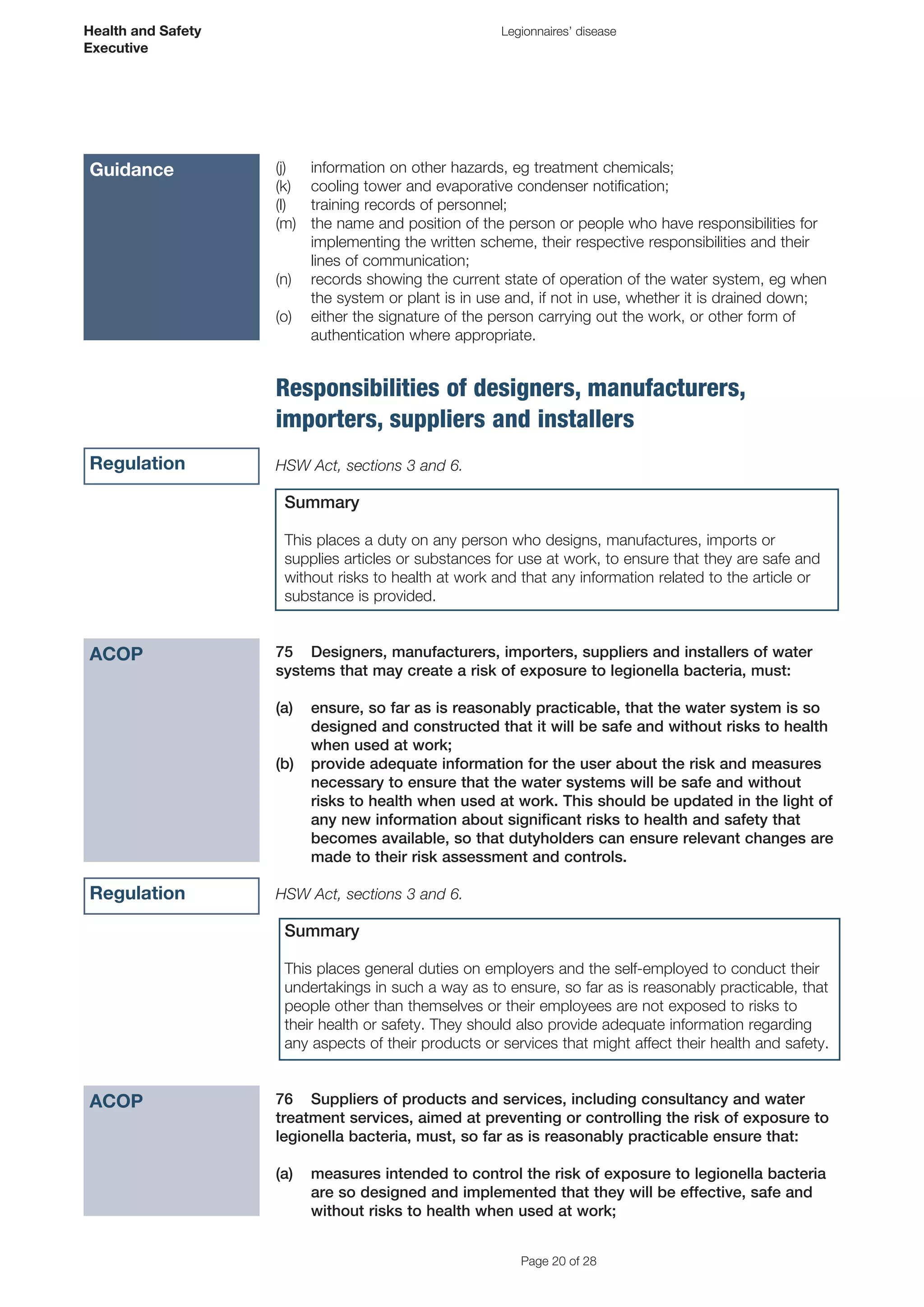 Hse acop-l8-legionnaires-disease-the control-of-legionella-in-water ...