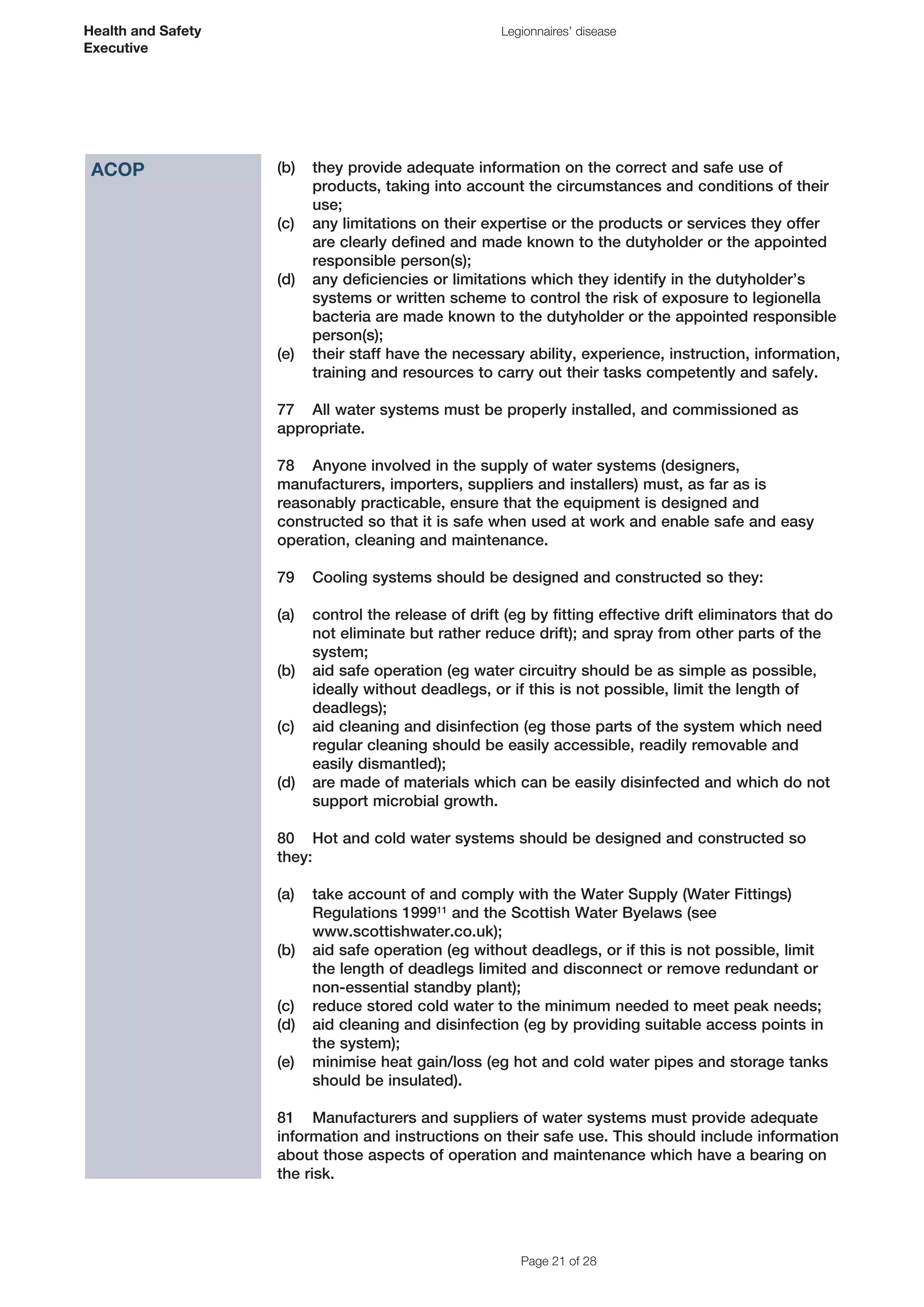 Hse acop-l8-legionnaires-disease-the control-of-legionella-in-water ...