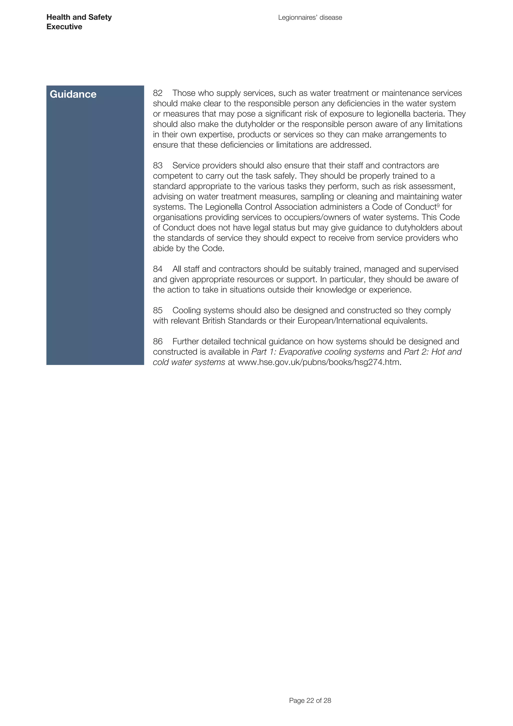 Hse acop-l8-legionnaires-disease-the control-of-legionella-in-water ...