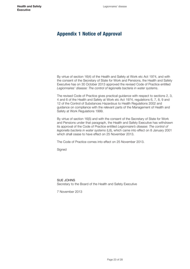 Hse acop-l8-legionnaires-disease-the control-of-legionella-in-water ...