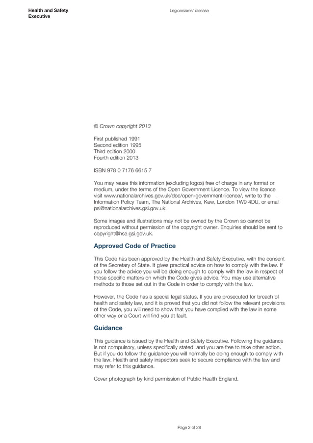 Hse acop-l8-legionnaires-disease-the control-of-legionella-in-water ...