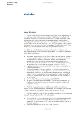 Hse acop-l8-legionnaires-disease-the control-of-legionella-in-water ...
