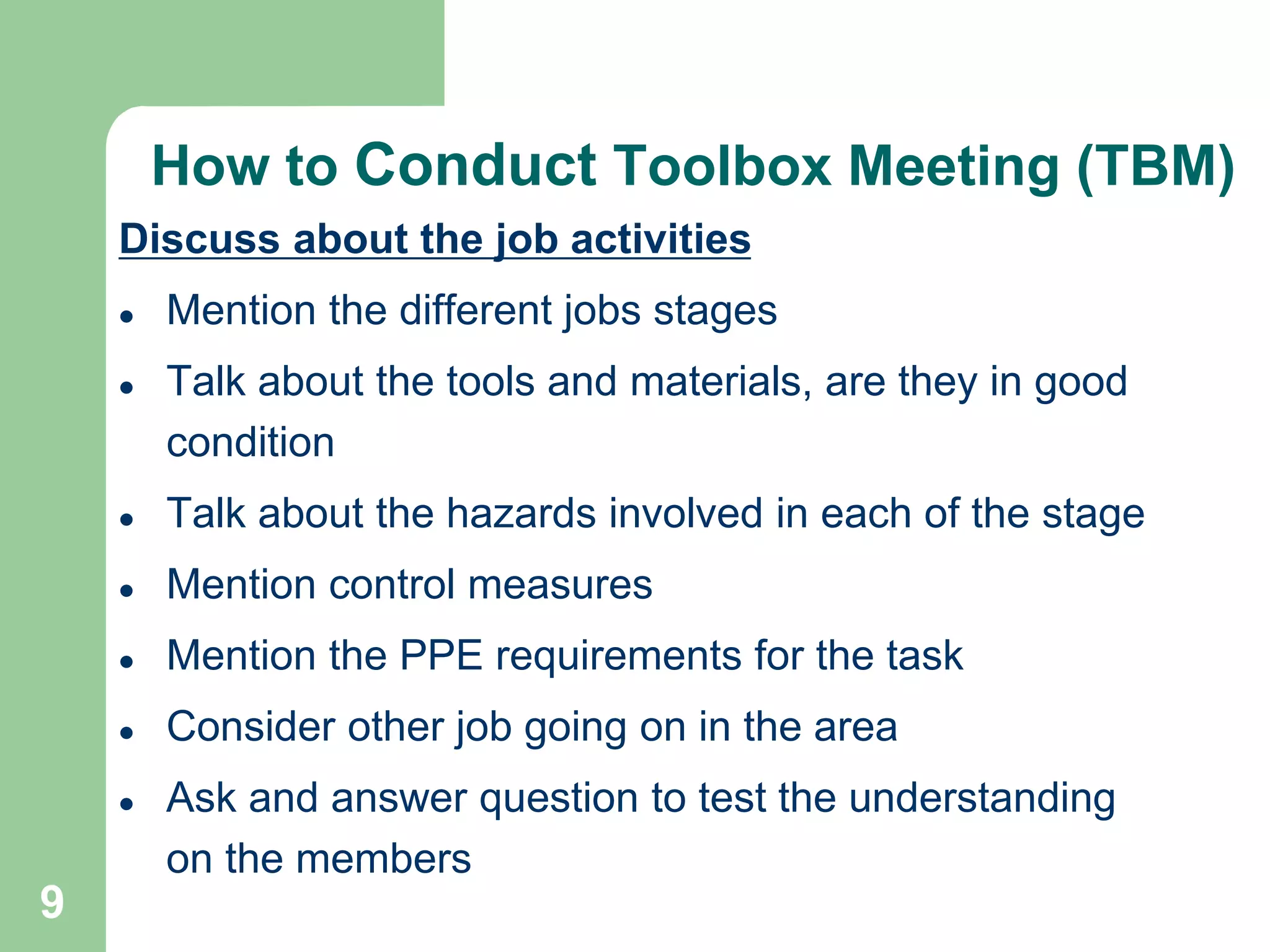 HSE-BMS-005 Conducting Toolbox Meeting.ppt