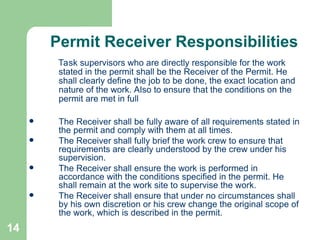 Permit To Work Training - Permit Receiver and Permit issuer.ppt