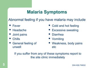 HSE-BMS-052 Malaria Control & precautions .PPT