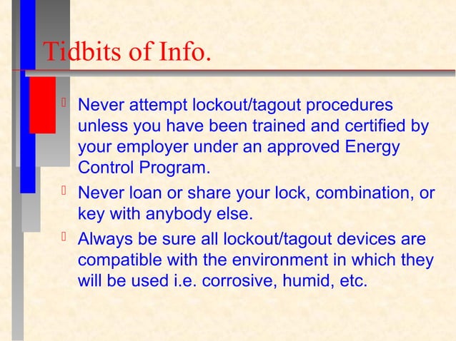 health and safety - COHE Lock out tag out.ppt