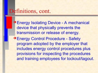 health and safety - COHE Lock out tag out.ppt