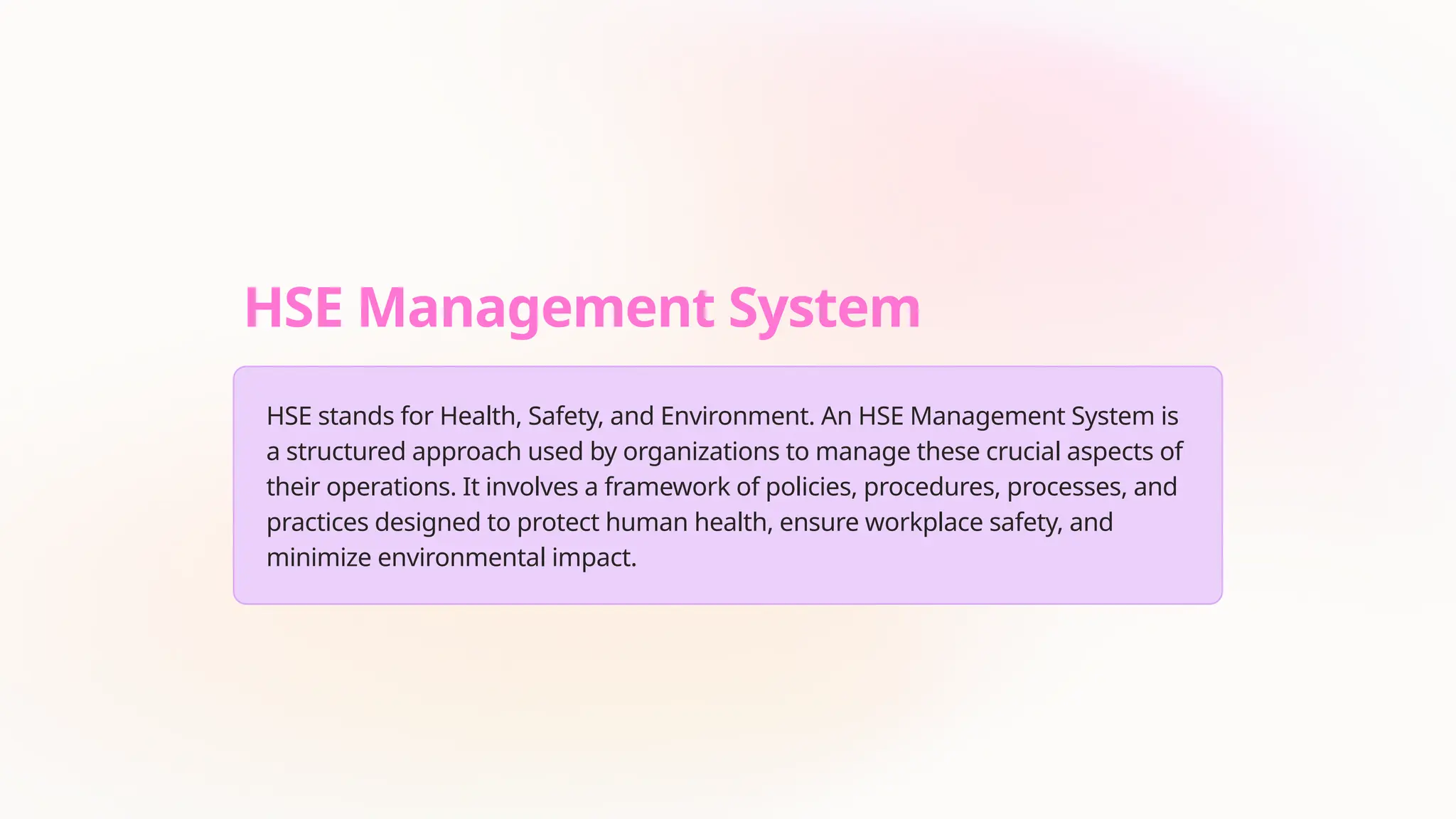 HSE Management System Training for Employees | PPTX
