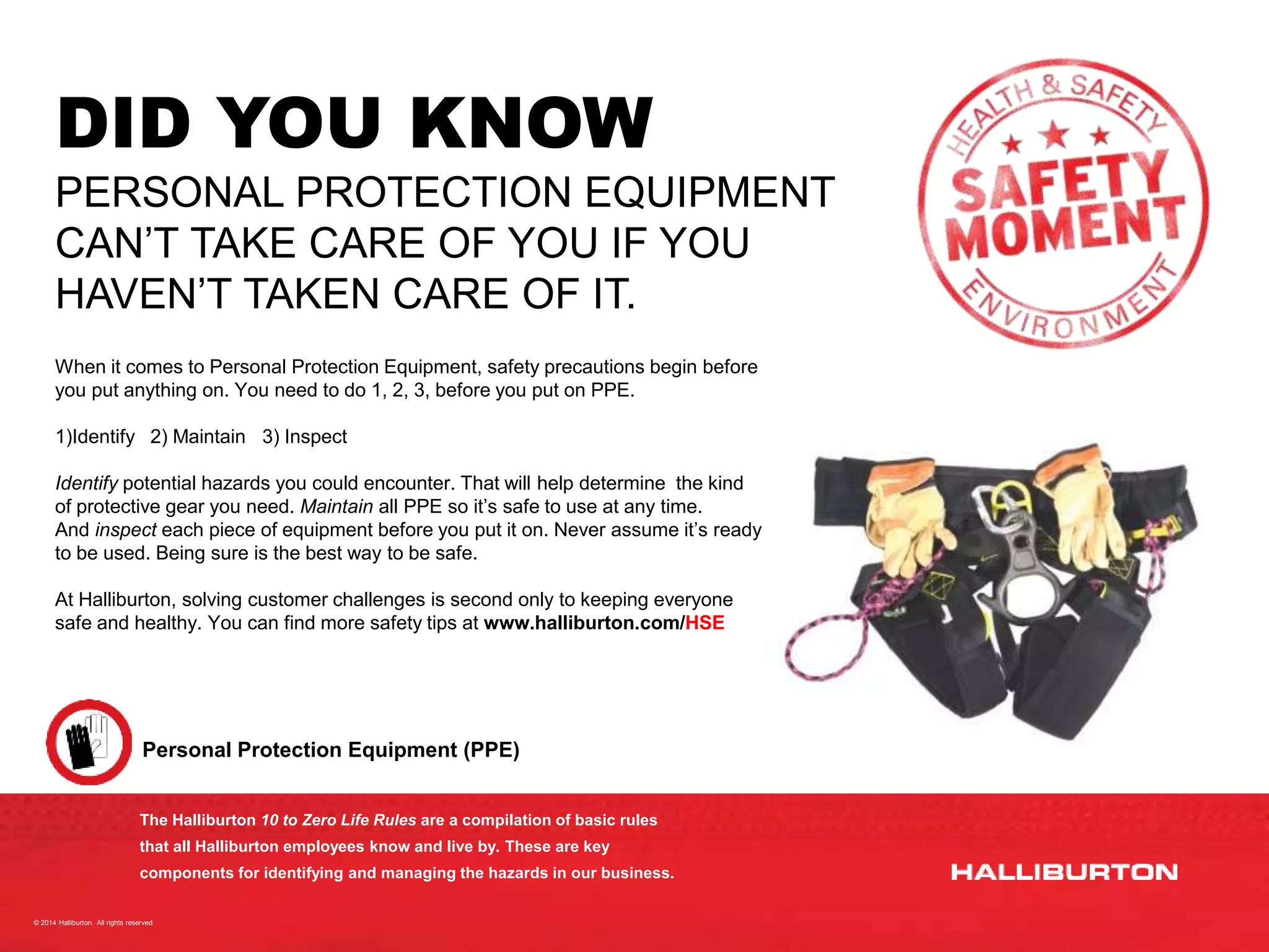 Safety Moment - Personal Protection Equipment | PPTX