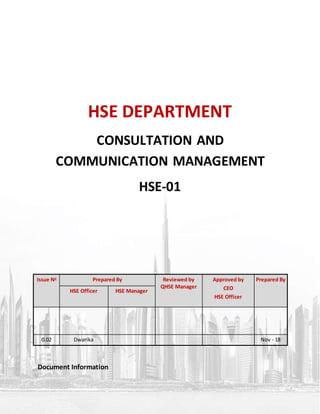 HSE CONSULTATION AND COMMUNICATION MANAGEMENT PROCEDURE | DOCX