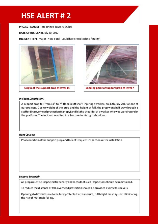 Hse alert 2 2017 falling material incident | PDF