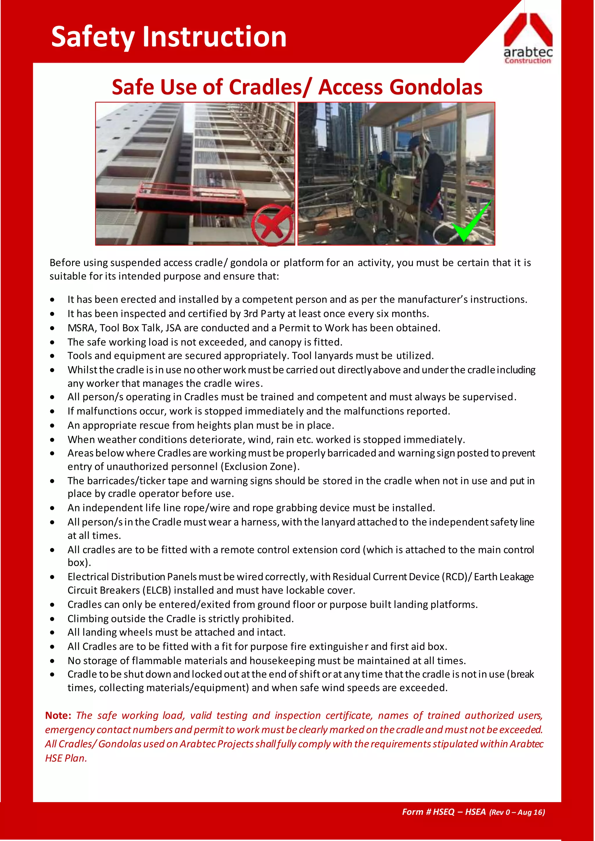 Hse alert 34 2018 safe use of cradles and exlusion zone | DOCX