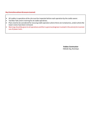 Hse alert 37 2018 cradle incident auh | DOCX