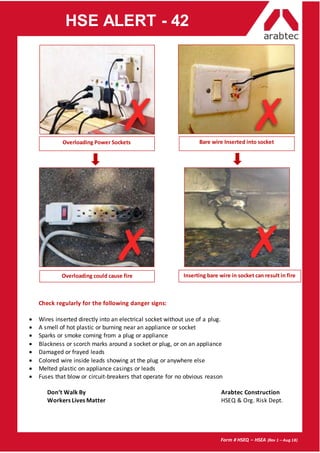 Hse alert 42 2018 unsafe use of electrical sockets | DOCX