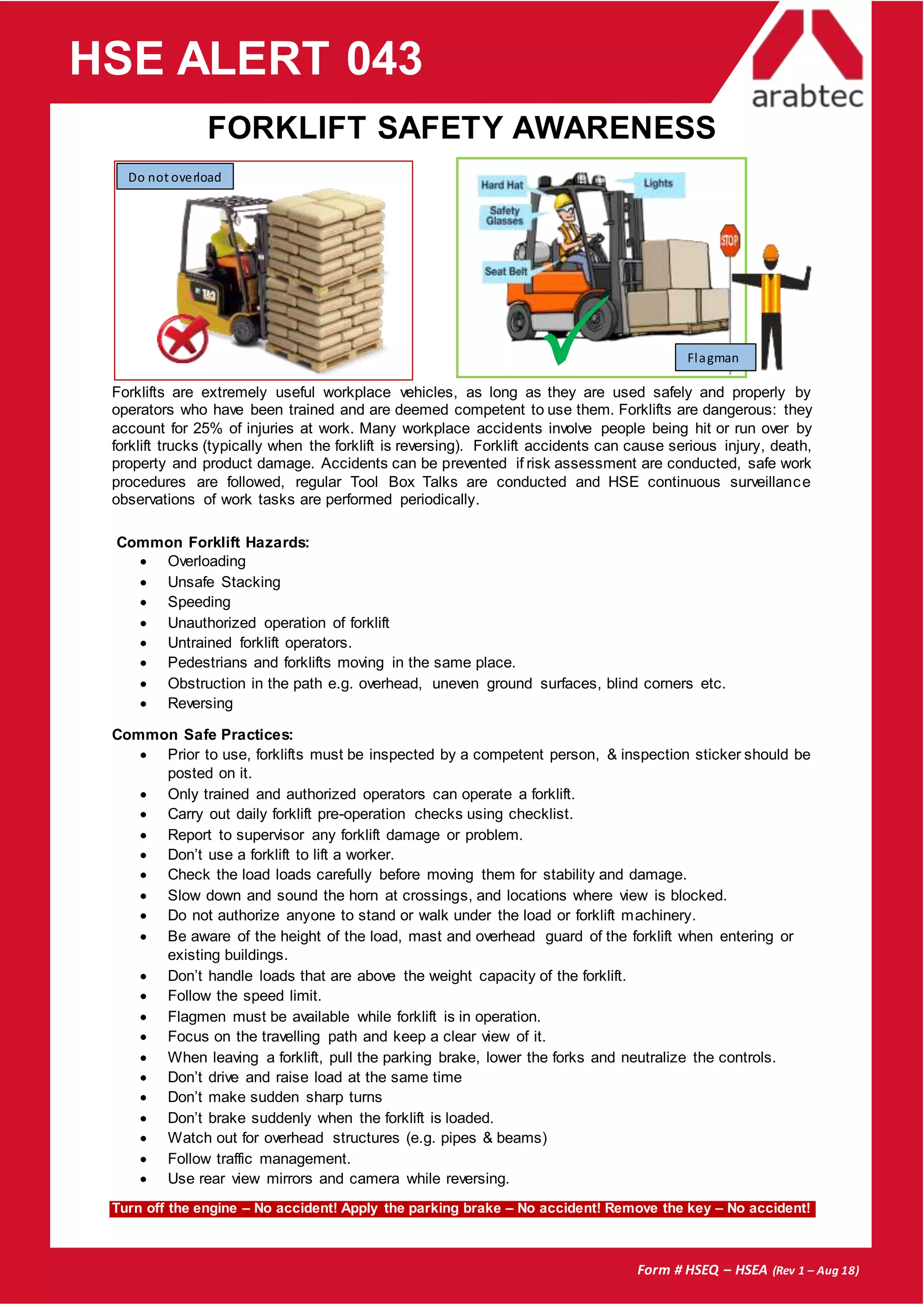Hse alert 43 forklift safety | DOCX