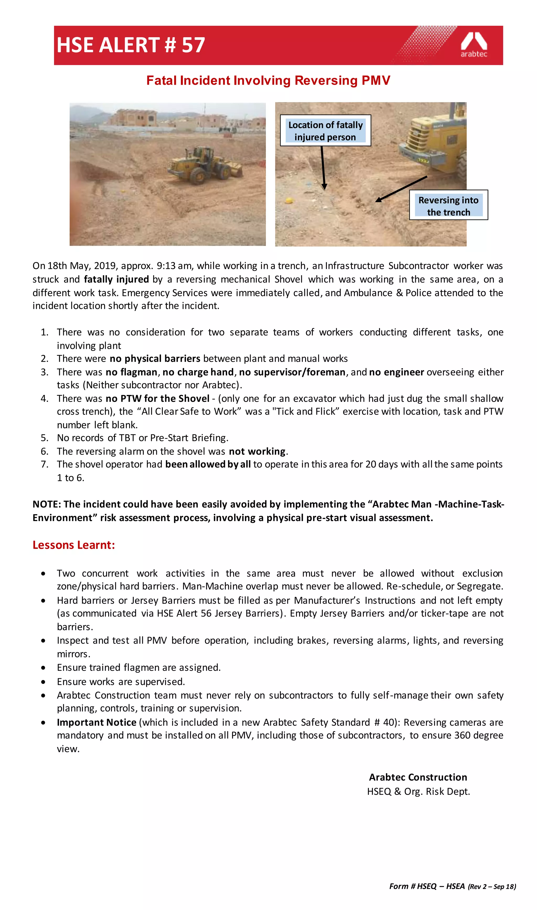 Hse alert 57 fatal incident involving reversing pmv | DOCX