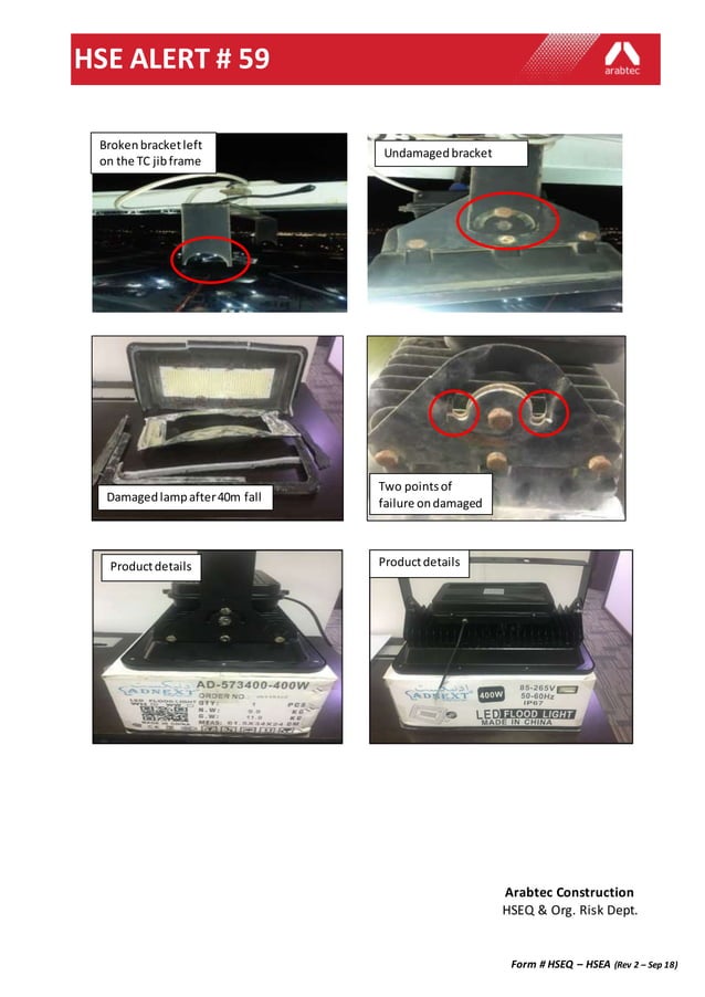 Hse alert 59 serious dangerous occurrence material failure | DOCX ...