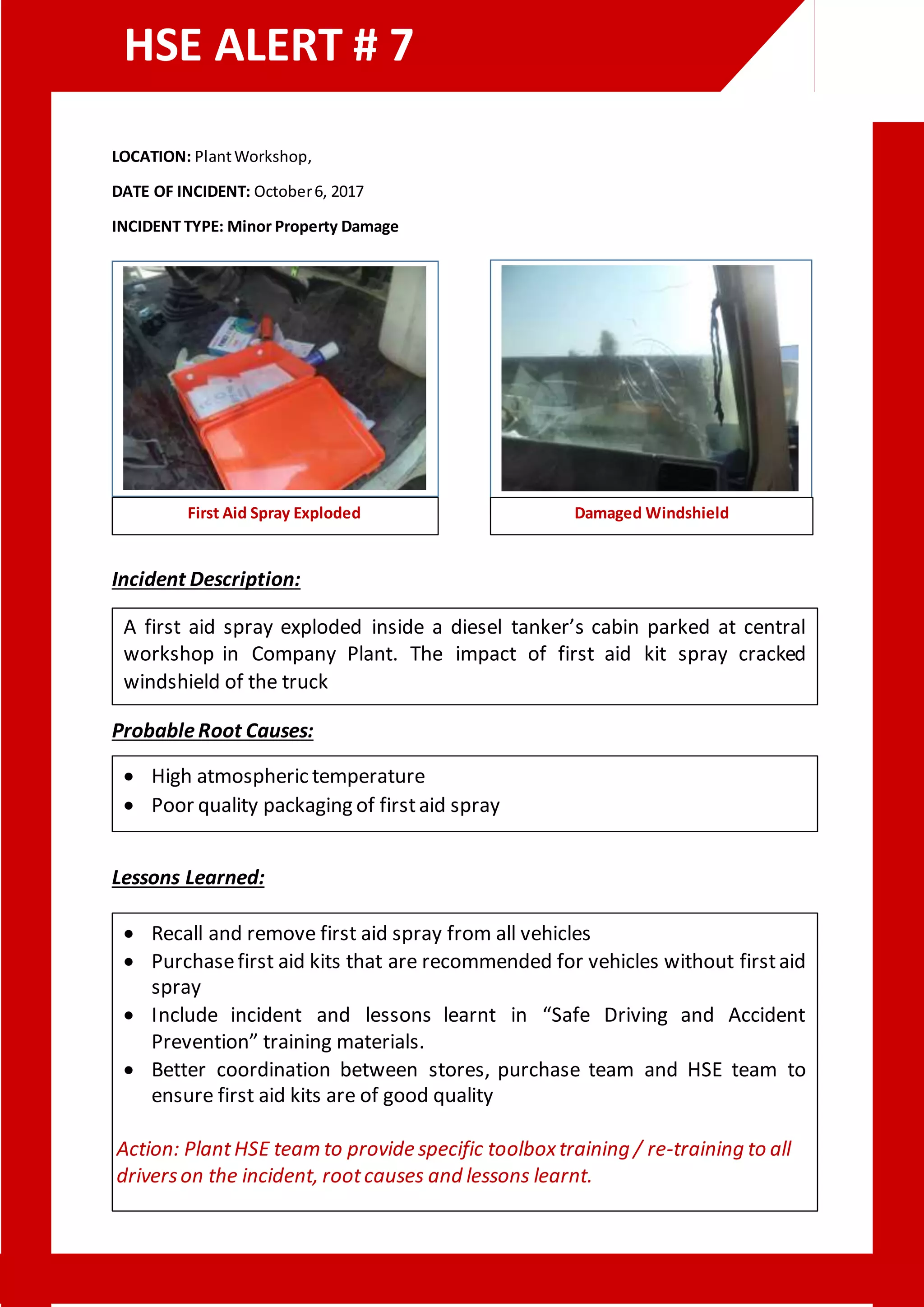 Hse alert 7 2017 first aid spray incident | DOCX