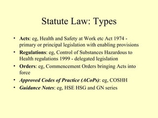 Hse background and law unit 1 session 2 | PPT