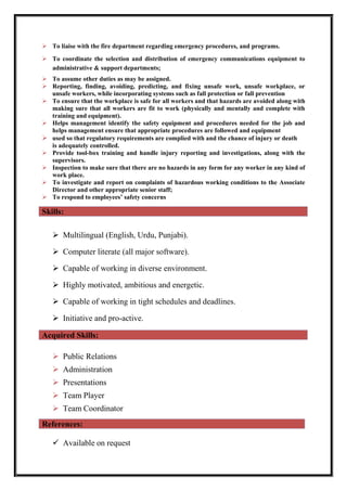 Hse engineer cv of muhammad shoaib sadiq 2- | PDF
