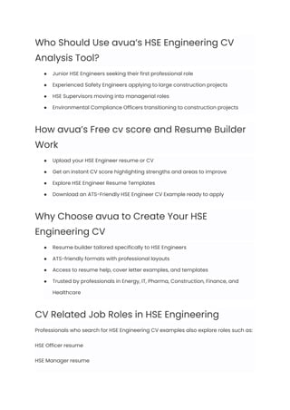 HSE Engineer Resume Examples & Writing Guide for 2025 | PDF