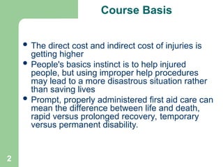 HSE~First Aid Training for employees and management | PPT