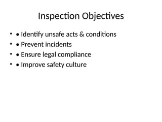 HEALTH, SAFETY, SECURITY AND ENVIRONMENT INSPECTION PROCEDURE | PPTX