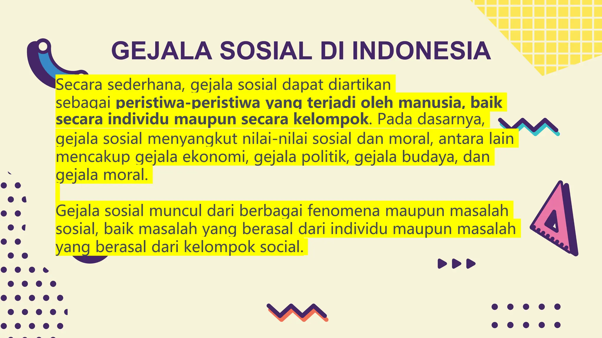 Pengertian, Klasifikasi, Pengaruh, Karakteristik Gejala sosial | PPTX