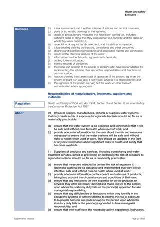 HSE Legionnaires Disease (Control of Legionella Bacteria In Water ...