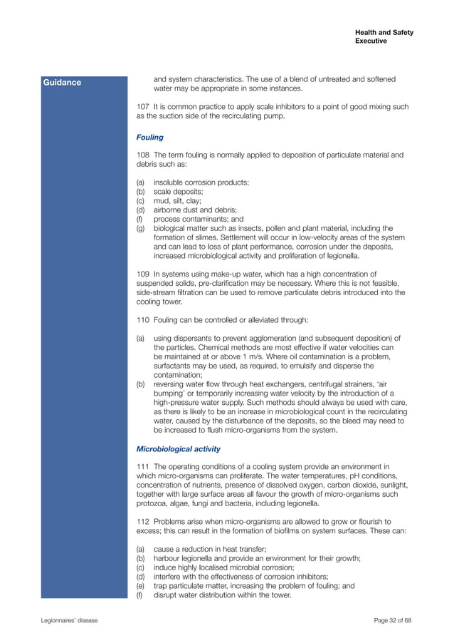 HSE Legionnaires Disease (Control of Legionella Bacteria In Water ...