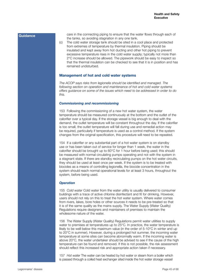 HSE Legionnaires Disease (Control of Legionella Bacteria In Water ...