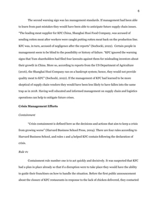 Crisis Management Case Study: Kentucky Fried Chicken Crisis of 2018 | PDF