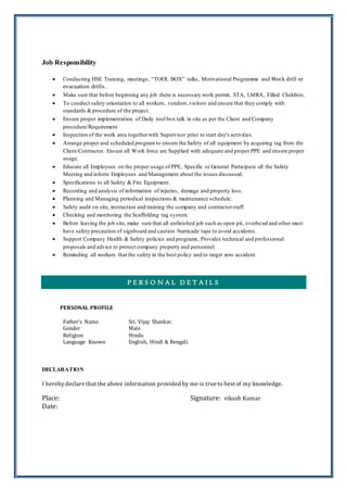Hse officer with 5.7 years of experience | DOCX