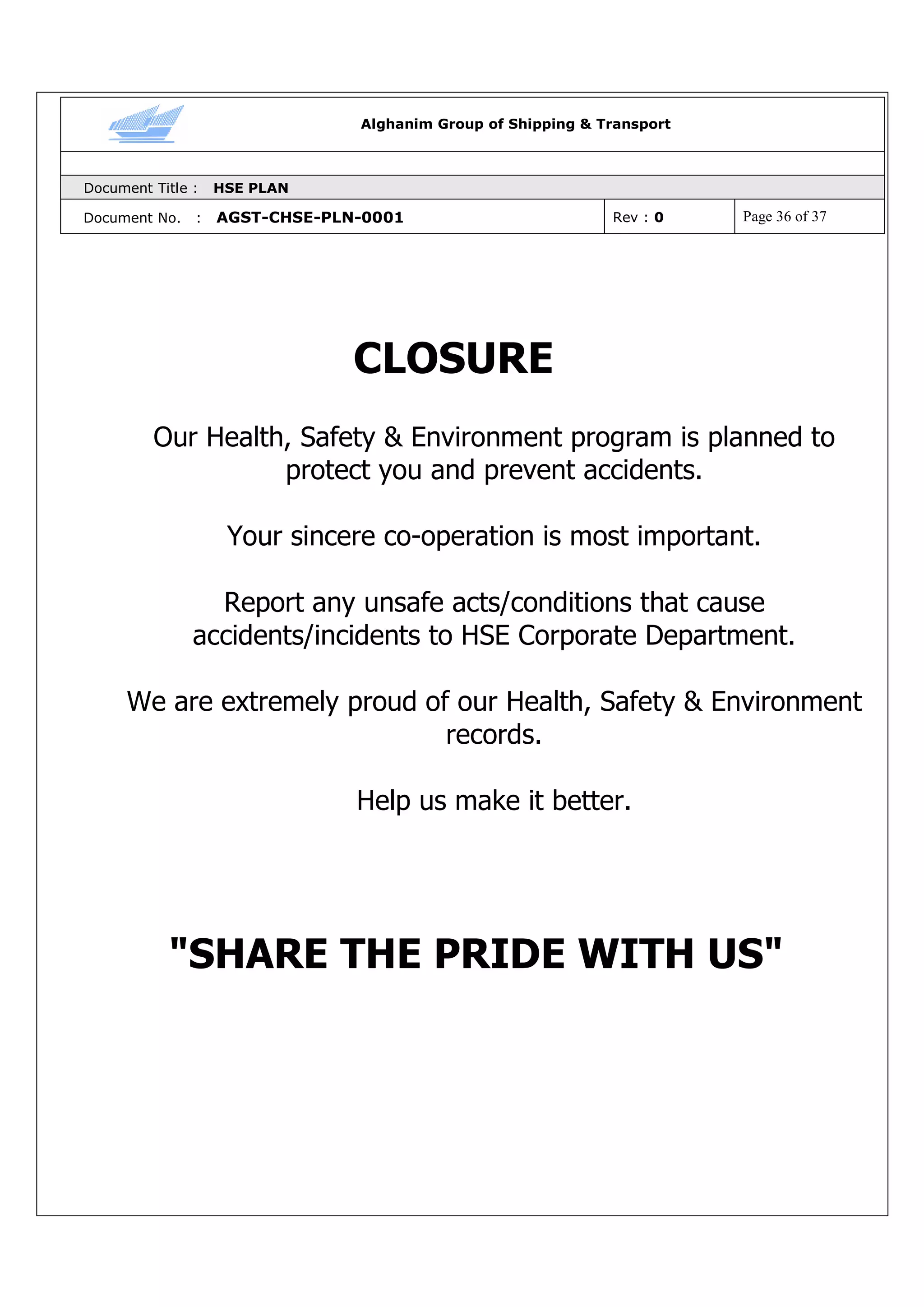 Hse plan | PDF