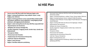 HSE PLAN ASLI RENCANA KERJA HSE QHSE1234 | PPTX
