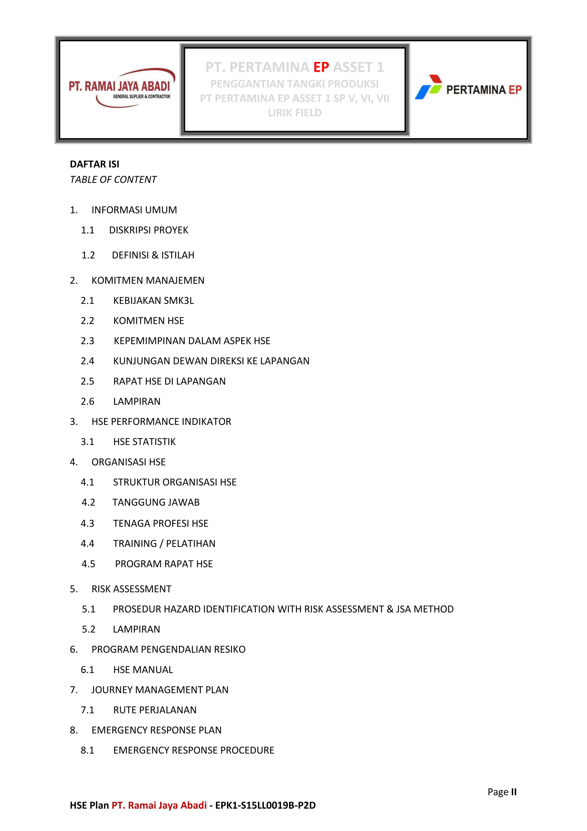 HSE Plan Pertamina/CSMS Pertamina untuk bekerja di ketinggian | PDF