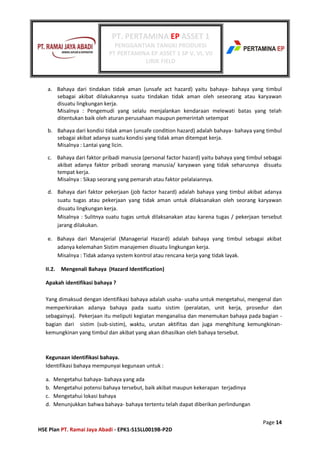HSE Plan Pertamina/CSMS Pertamina untuk bekerja di ketinggian | PDF