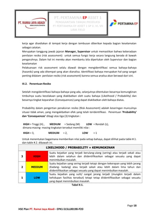 HSE Plan Pertamina/CSMS Pertamina untuk bekerja di ketinggian | PDF