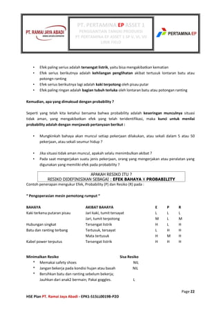 HSE Plan Pertamina/CSMS Pertamina untuk bekerja di ketinggian | PDF