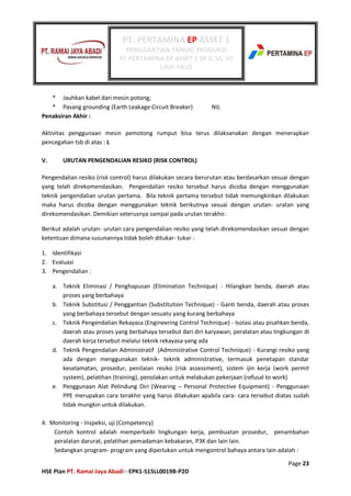 HSE Plan Pertamina/CSMS Pertamina untuk bekerja di ketinggian | PDF