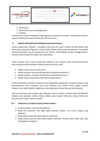 HSE Plan Pertamina/CSMS Pertamina untuk bekerja di ketinggian | PDF