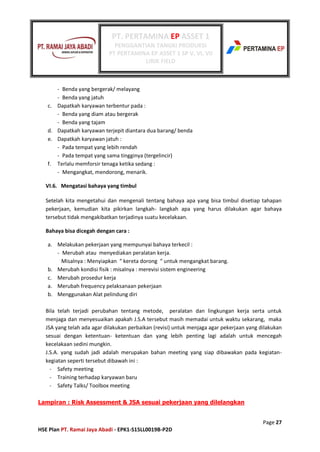 HSE Plan Pertamina/CSMS Pertamina untuk bekerja di ketinggian | PDF