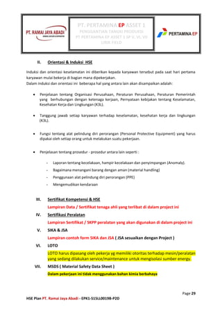 HSE Plan Pertamina/CSMS Pertamina untuk bekerja di ketinggian | PDF