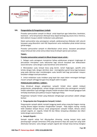 HSE Plan Pertamina/CSMS Pertamina untuk bekerja di ketinggian | PDF